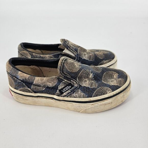Vans | Shoes | Vans 5kids Boys Skull Bones Skeleton Skate Shoes Slip On ...